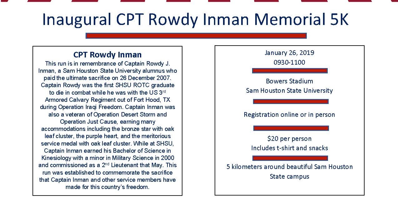 Inaugural CPT Rowdy Inman Memorial 5k - High School Registration ...