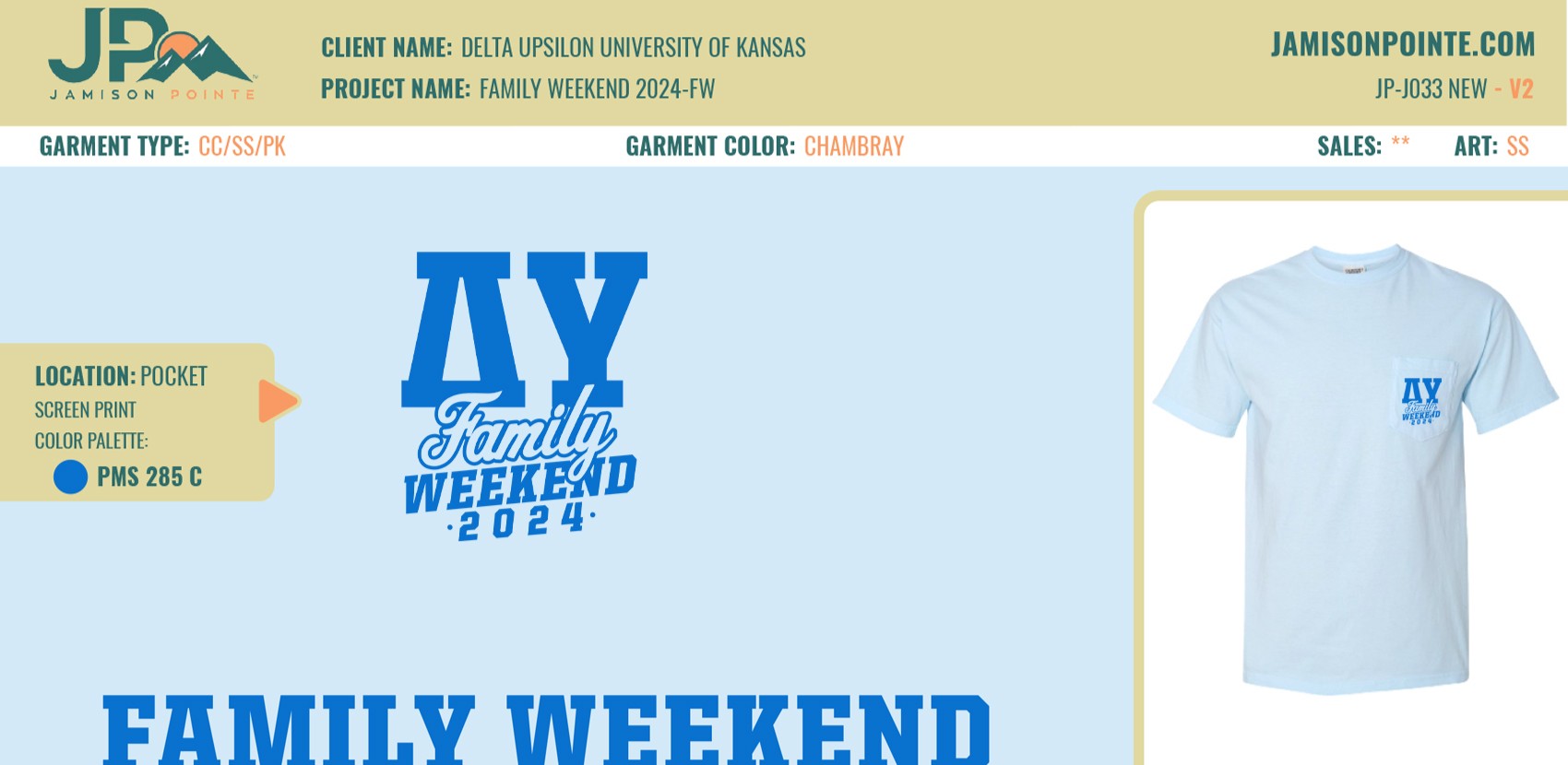 JP-J033 NEW Delta Upsilon University of Kansas Family Weekend 2024-FW ...